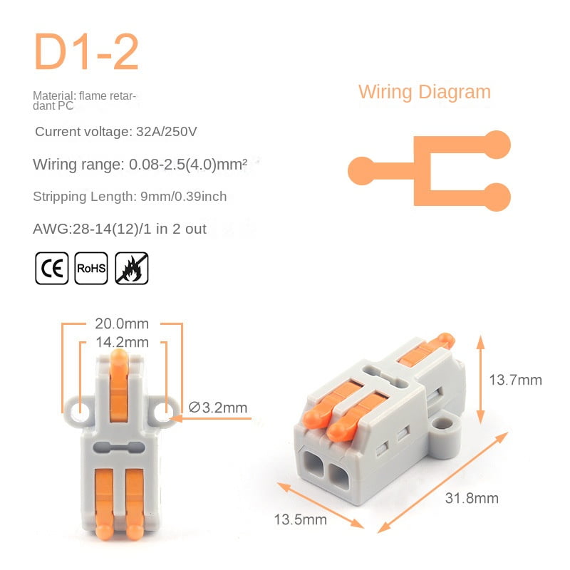 5 Pcs Universal Compact Wire Connector Splitter Quick Cable Glands for ...