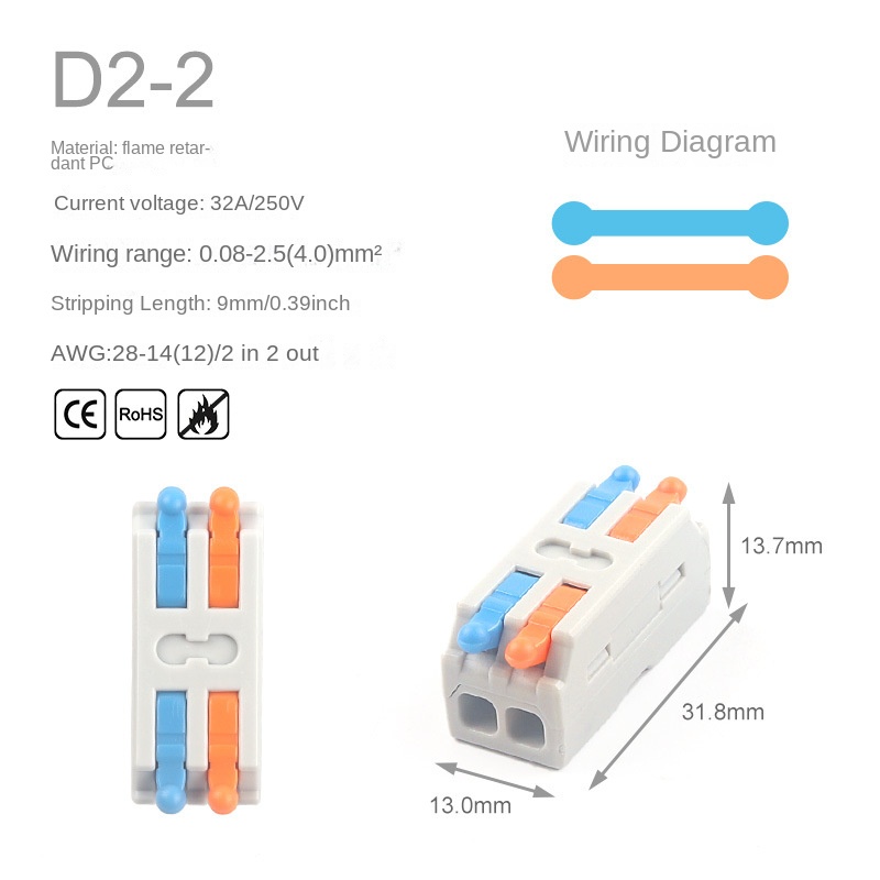 5 Pcs Universal Compact Wire Connector Splitter Quick Cable Glands for ...