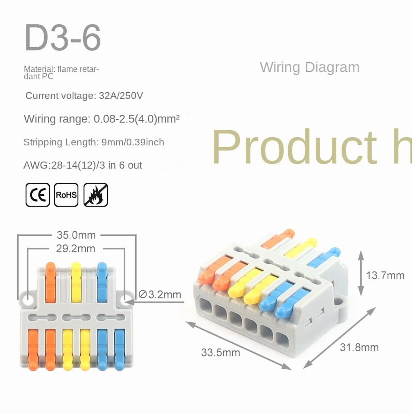 5 Pcs Universal Compact Wire Connector Splitter Quick Cable Glands for ...