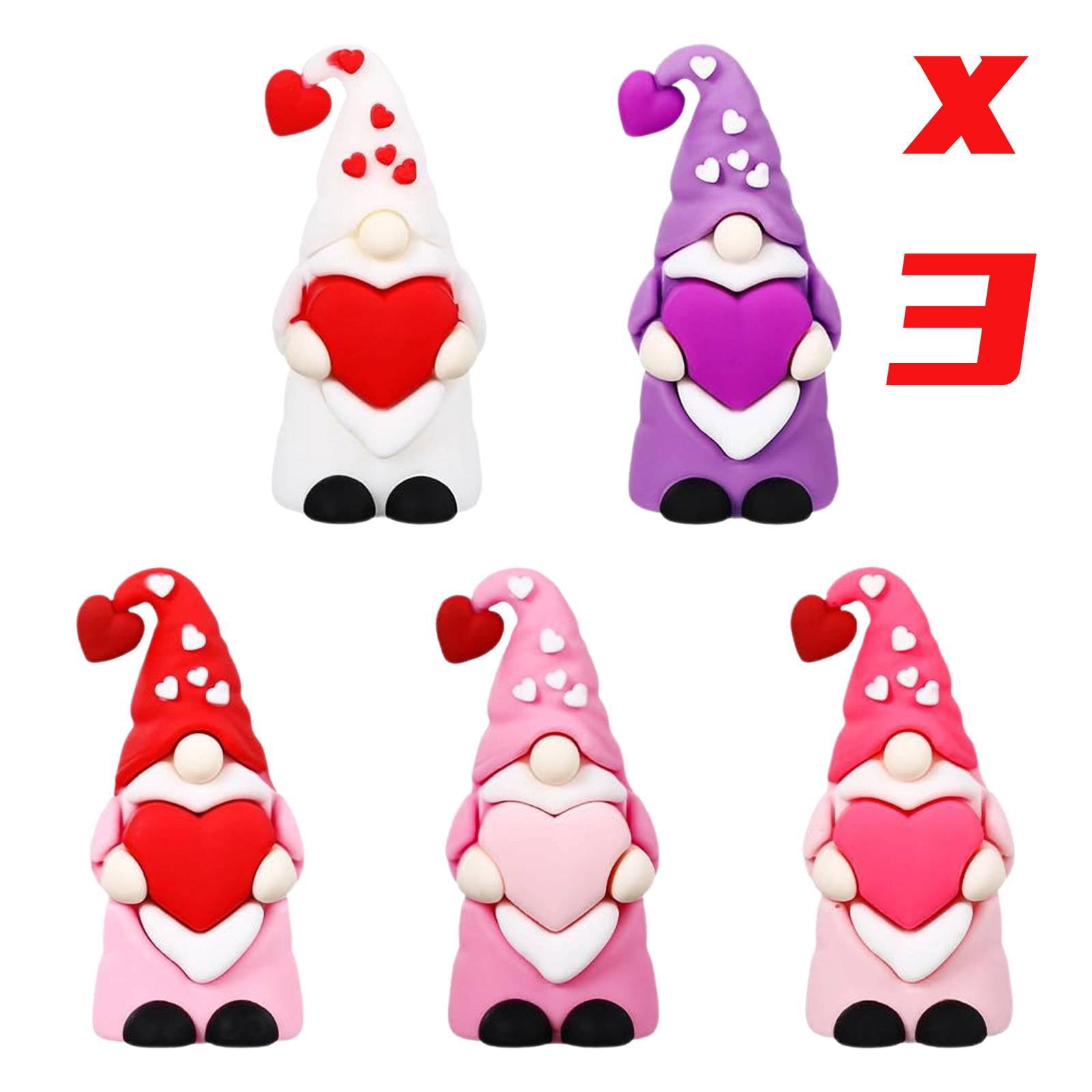 5 Pcs Valentine's Day Mini Gnomes Figurines, Miniature Tiny Dwarf ...