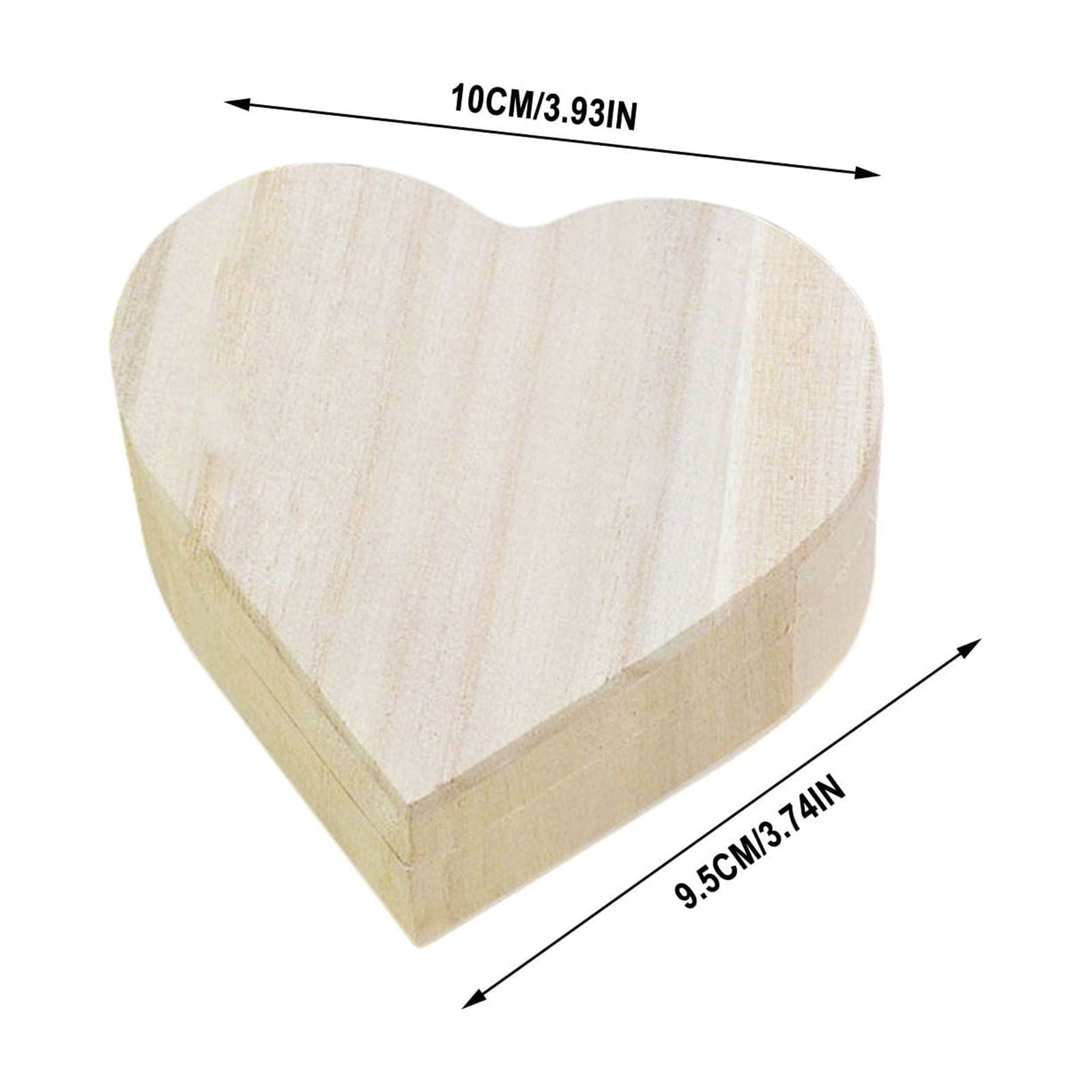 5 Pcs Vintage Heart Shaped Wooden Box - Romantic Gift, Jewelry ...