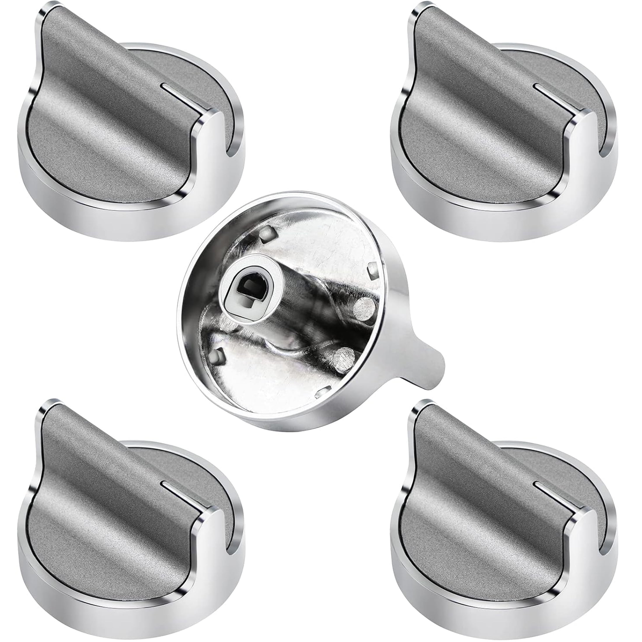 5 Pcs W10594481 Stainless Steel Cooker Stove Control Knob for Whirlpool ...