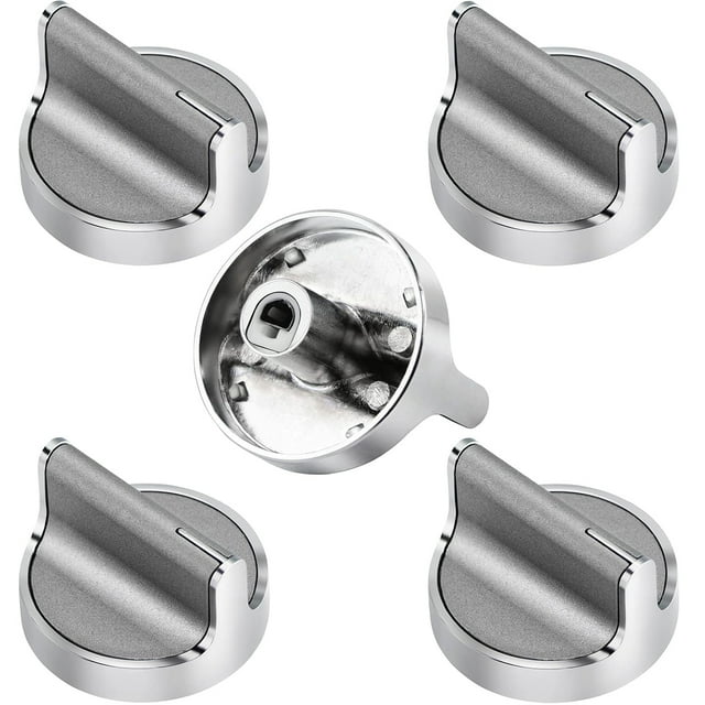 5 Pcs W10594481 Stainless Steel Cooker Stove Control Knob for Whirlpool ...