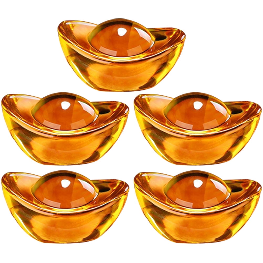 5 Pcs Wall Decor Office Gold Ingot Craft Citrine Decoration - Walmart.com
