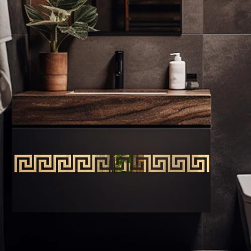 5 Pcs Wall Geometric Greek Mirror Stickers Removable Acrylic Mirror ...