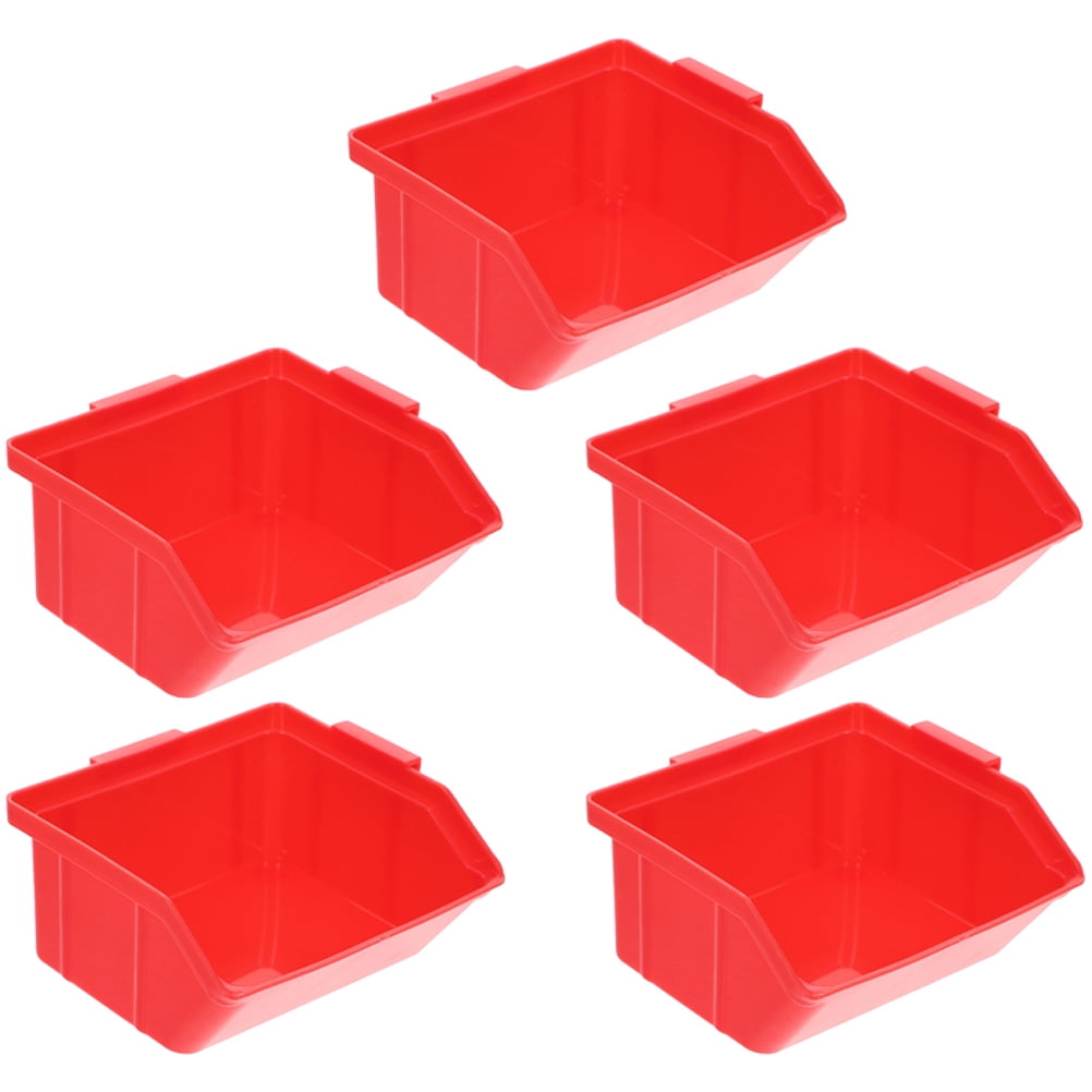 5 Pcs Warehouse Parts Box Oblique Van Storage Boxes Bins Garage ...