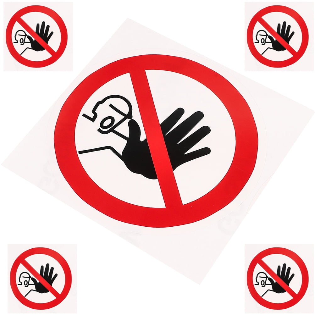 5 Pcs Warning Stickers Caution No Smoking for Vehicles Circle Round ...