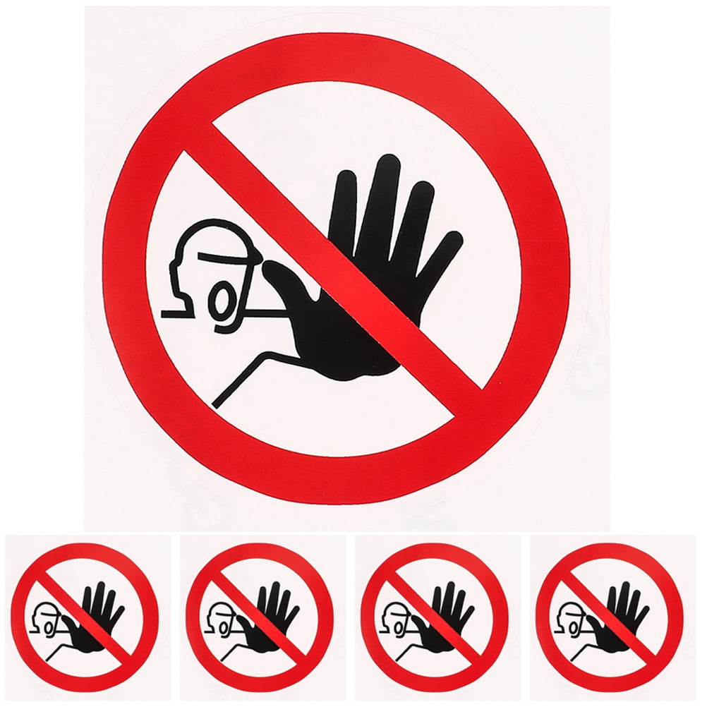 5 Pcs Warning Stickers Safety Equipment Label Do Not Enter Sign ...