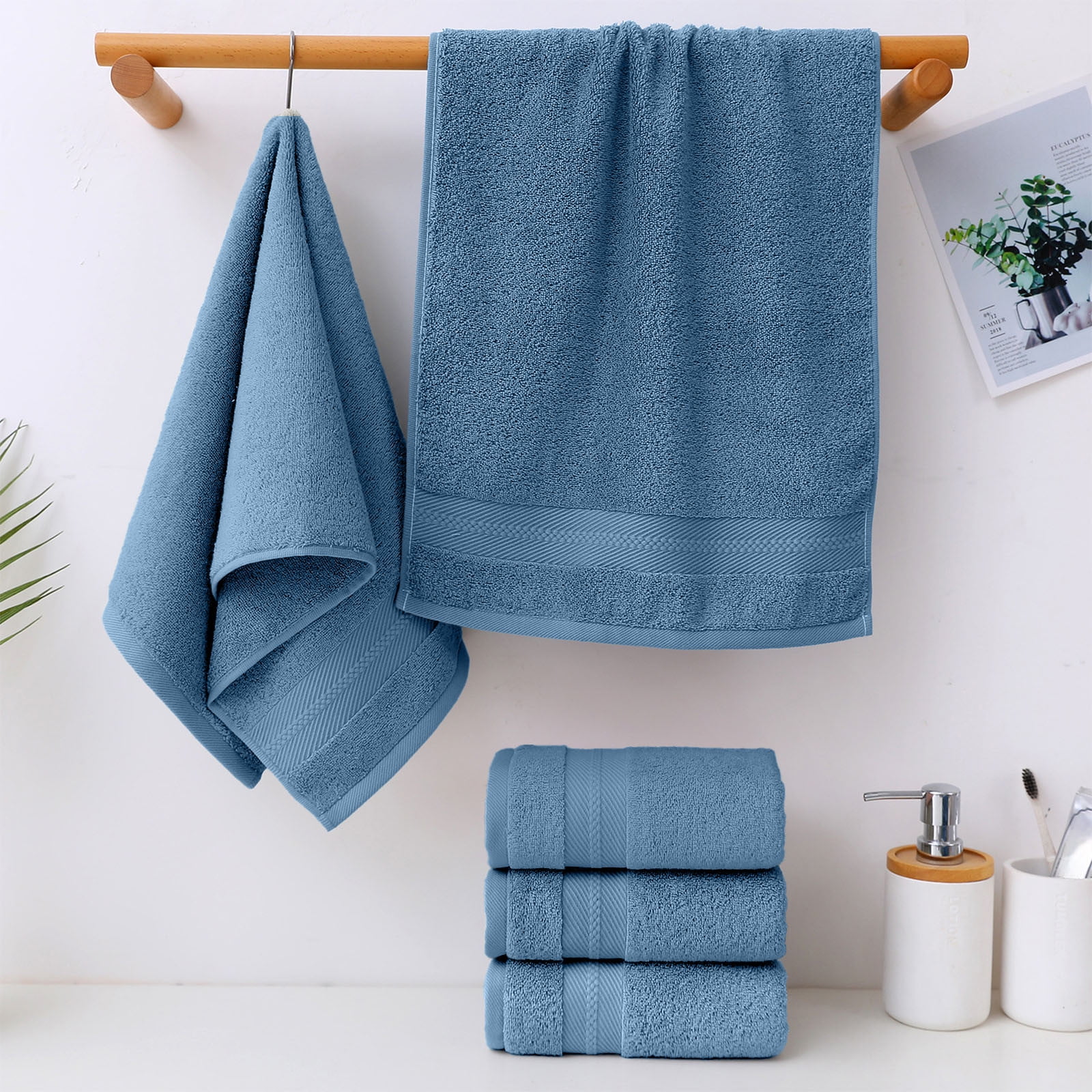 5 Pcs Wash Cloths Spa & Salon Quality -Ring Spun Cotton Face Cloths ...