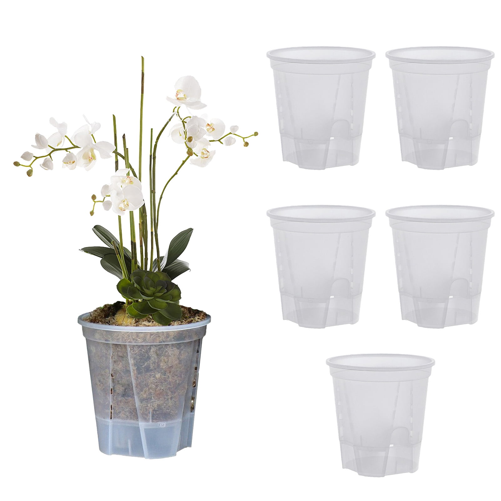 5 Pcs Water Storage Transparent Green Mountain Pot Self Absorbent Lazy ...