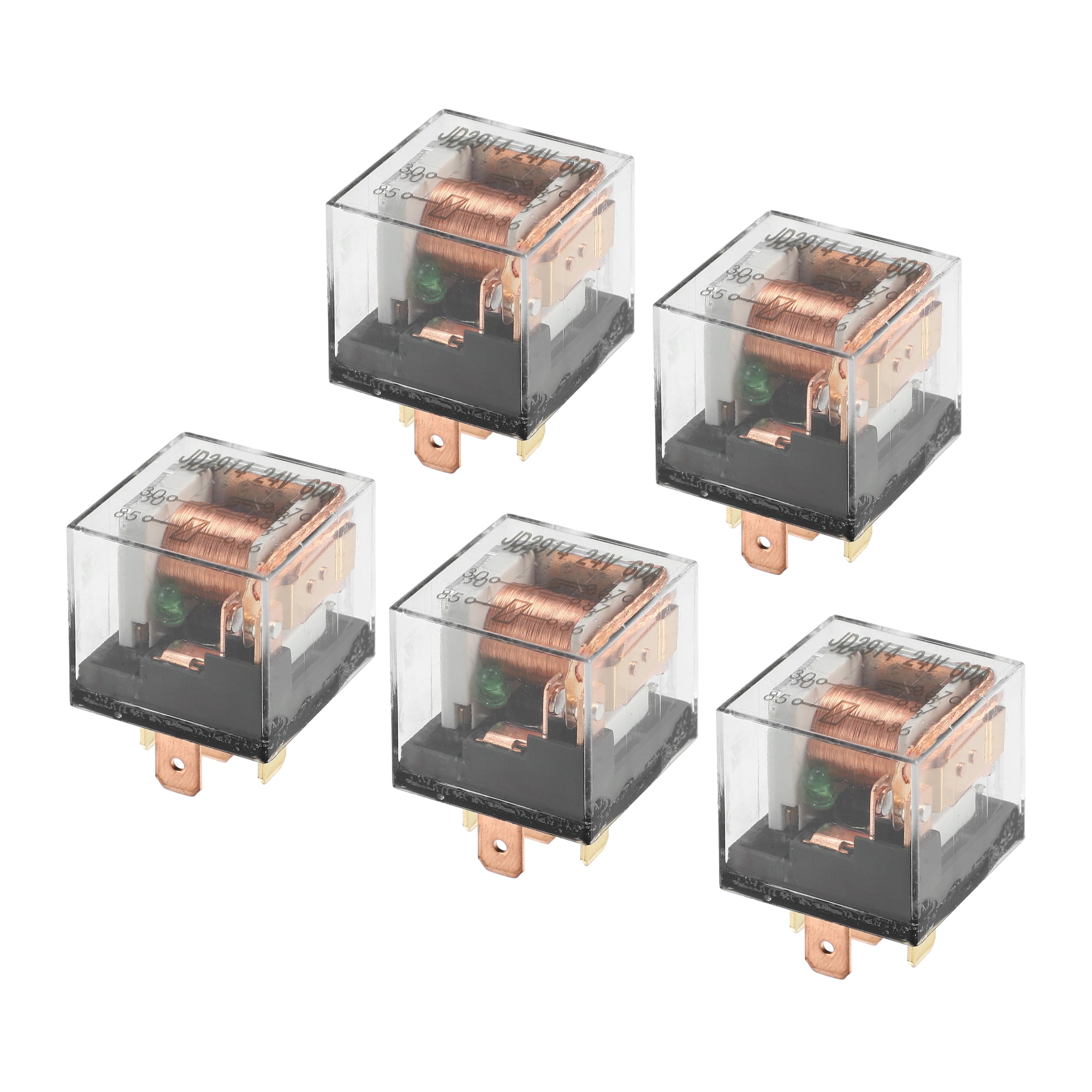 5 Pcs Waterproof Relay DC 24V 60A 5 Pin Relay Car Charge Case Universal ...