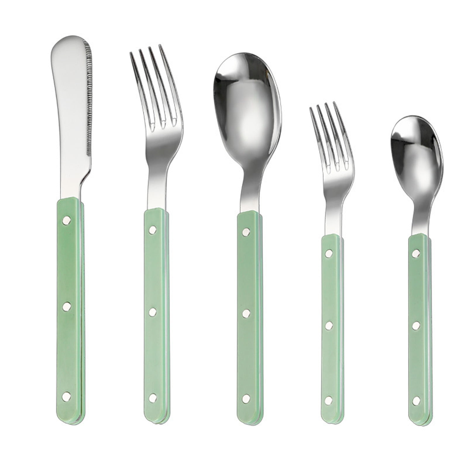 5 Pcs Western Cutlery Set, Stainless Steel Flatware Set, Utensil Sets ...