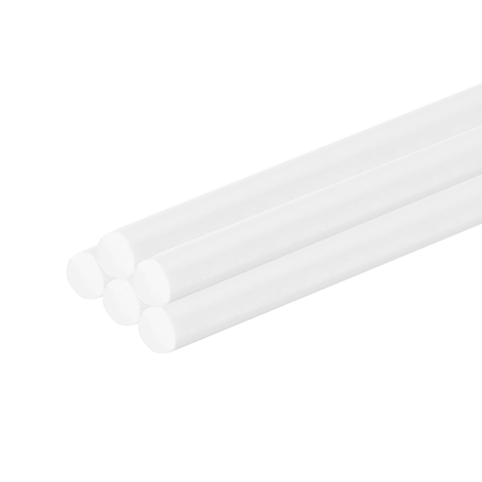 5 Pcs White Plastic Rods 2.5 x 250mm ABS Styrene Round Stick Round ...