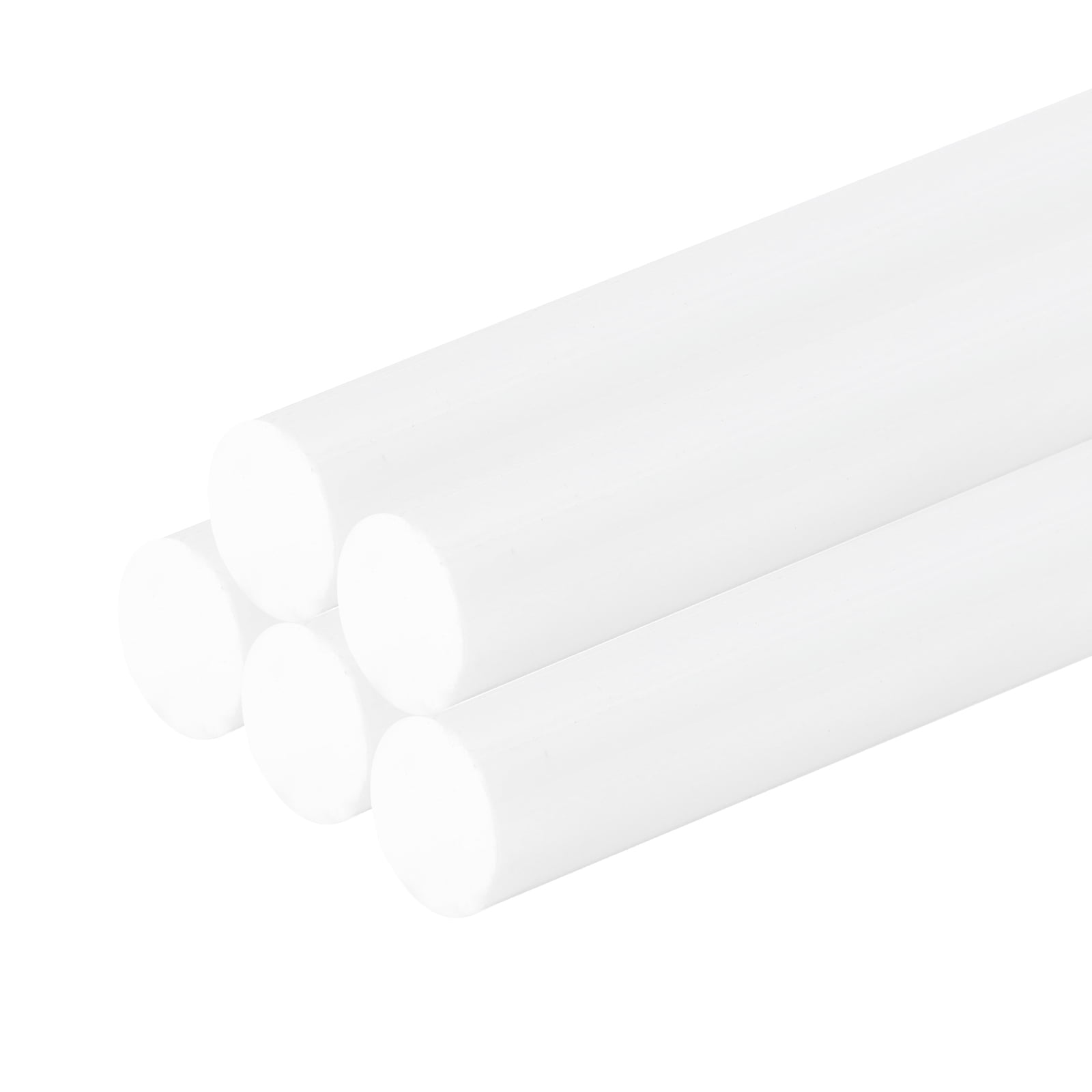 5 Pcs White Plastic Rods 8 x 250mm ABS Styrene Round Stick Round Solid ...