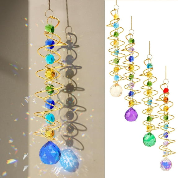 5 Pcs Wind Spinner Tail Gazing Ball Spiral 9'' for Indoor Outdoor ...