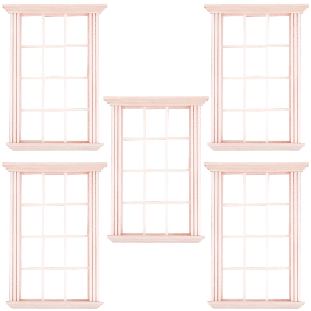 5 Pcs Window Frame Model Decor Prop Miniature Windows Models Log ...