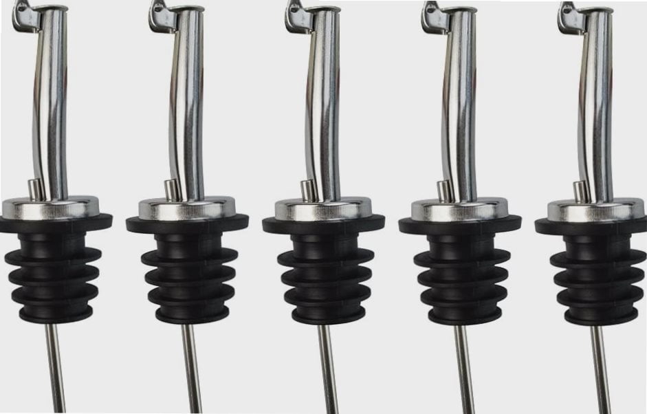 5 Pcs Wine Bottle Pourers, Stainless Steel Liquor Pour Spout Flip Top ...