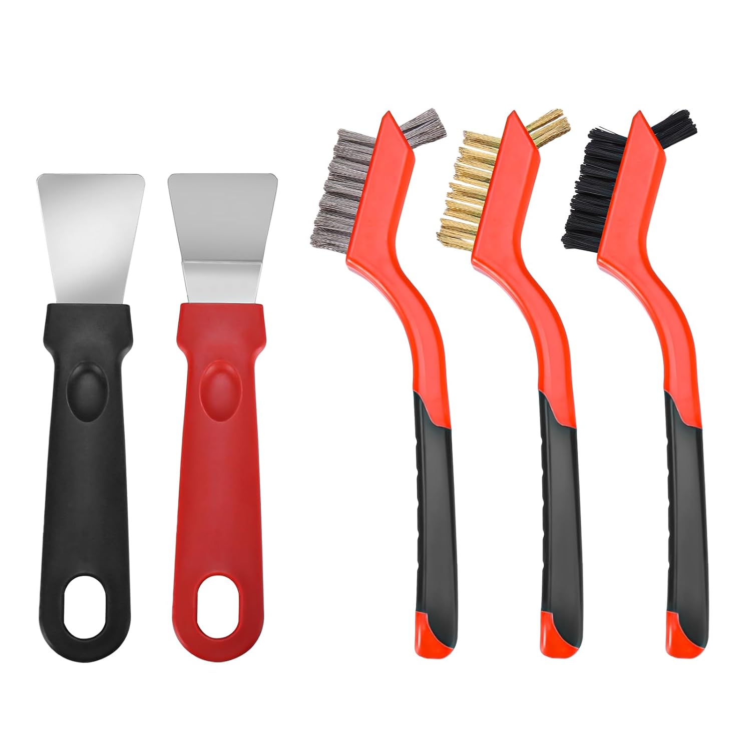 5 Pcs Wire Brush Set, 3 Small Wire Brush & 2 Scraper, Wire Brushes for ...