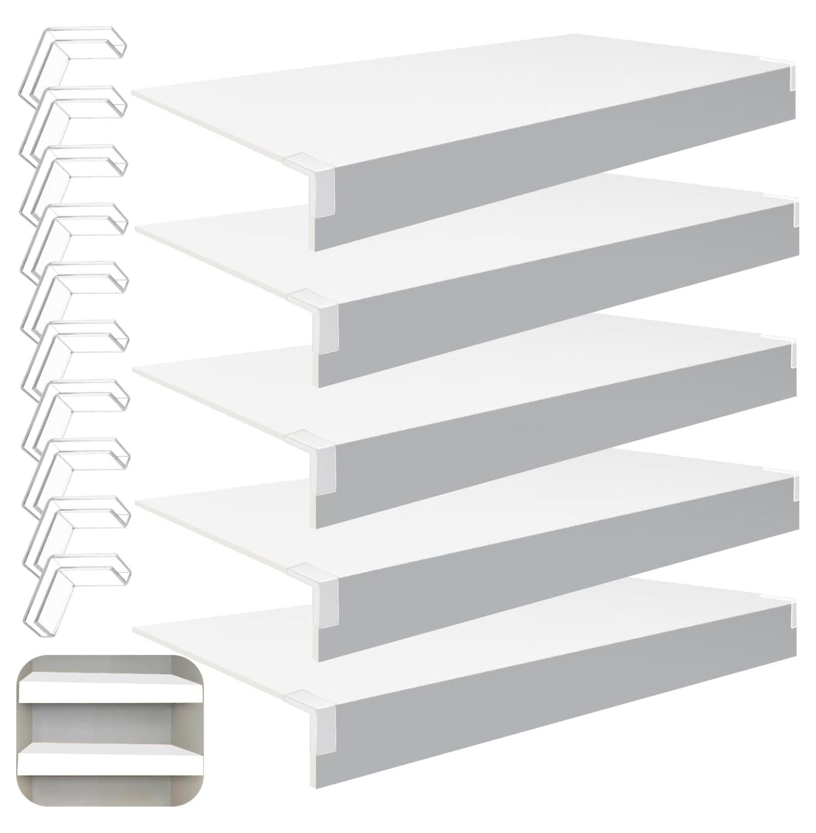 5 Pcs Wire Rack Covers, 18x16x2 in PVC Wire Shelf Cover for Pantry ...