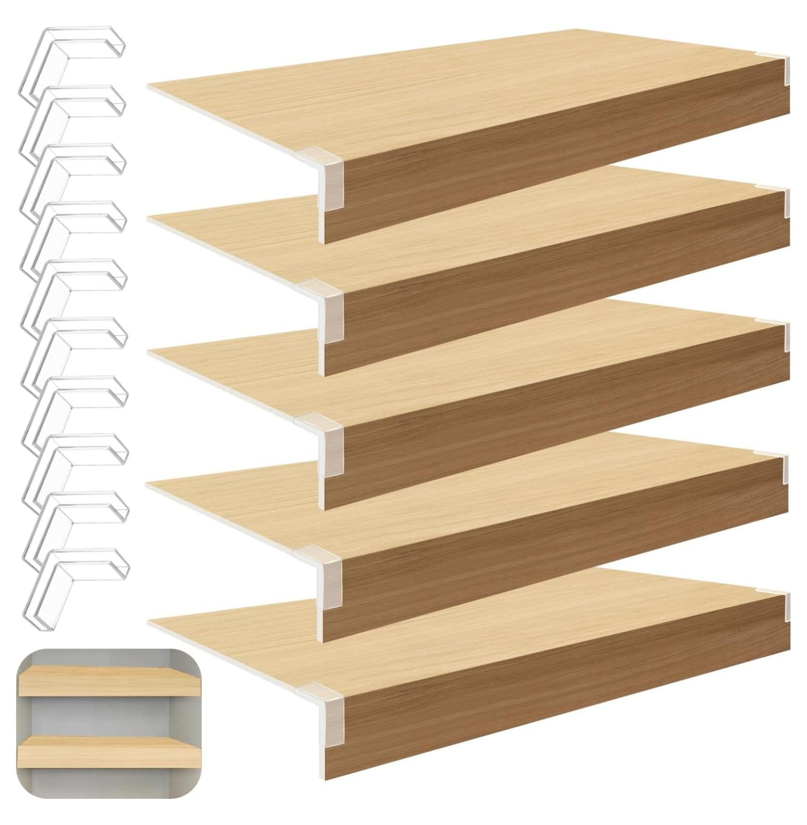 5 Pcs Wire Rack Covers, 29x10x3 in PVC Wire Shelf Cover for Pantry ...