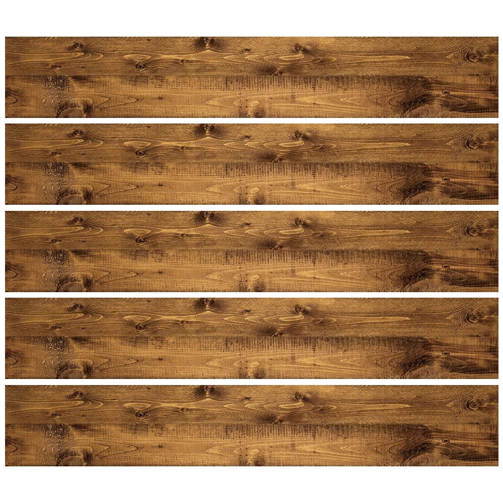 5 Pcs Wood Grain Board Stickers Peel and Floor Tile Wall Backsplash ...