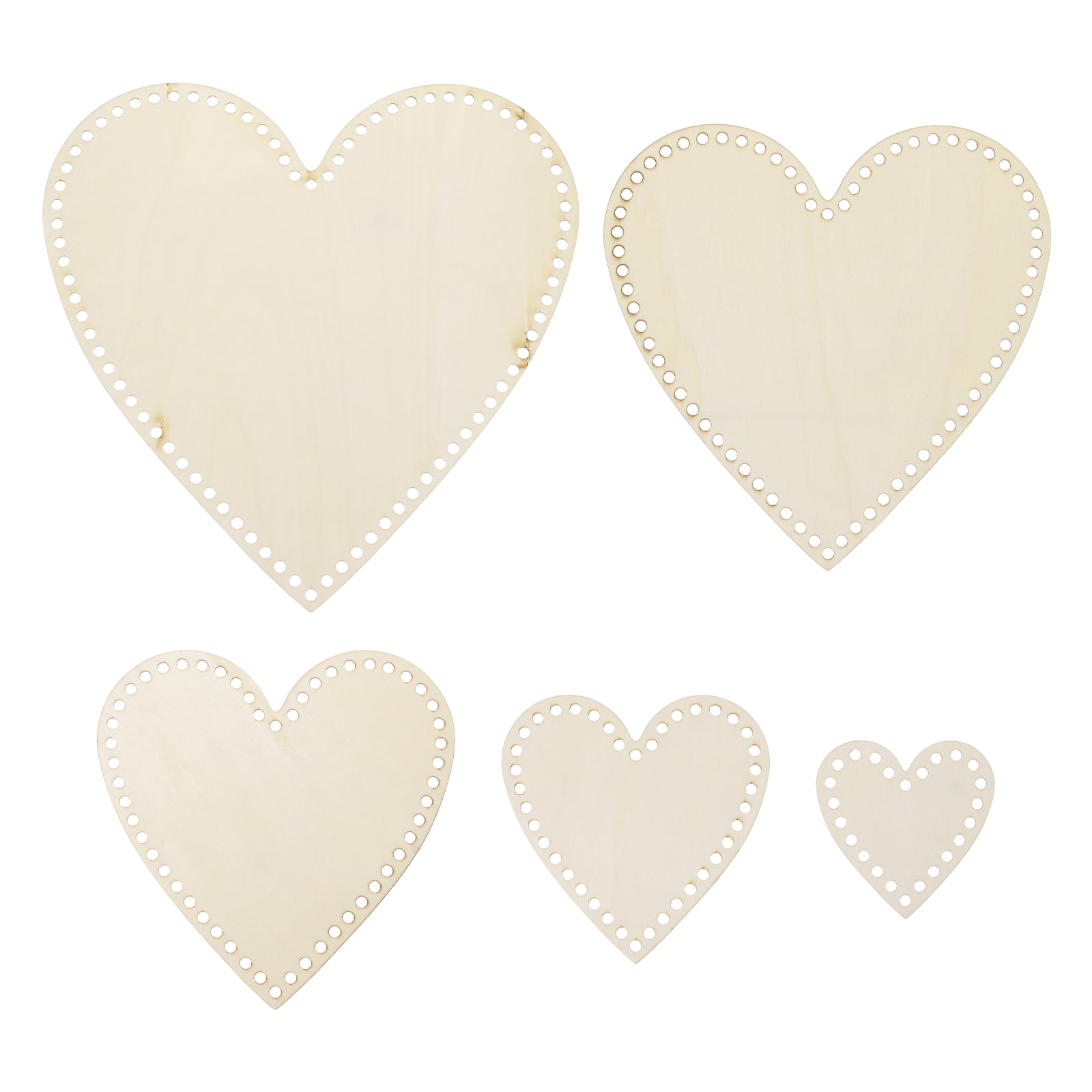5 Pcs Wooden Basket Bottoms Heart-shaped Base Wood Color Pad for DIY ...