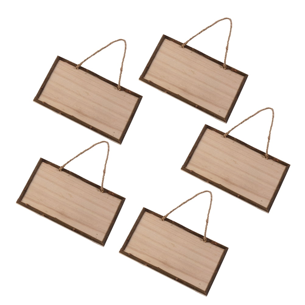 5 Pcs Wooden Blank Hanging Tag Hanging Wood Sign Wall Plaque Sign Party ...