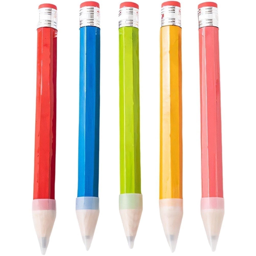 15 Pcs Novelty Big Wooden Jumbo Pencils with Eraser Huge Giant Pencil ...