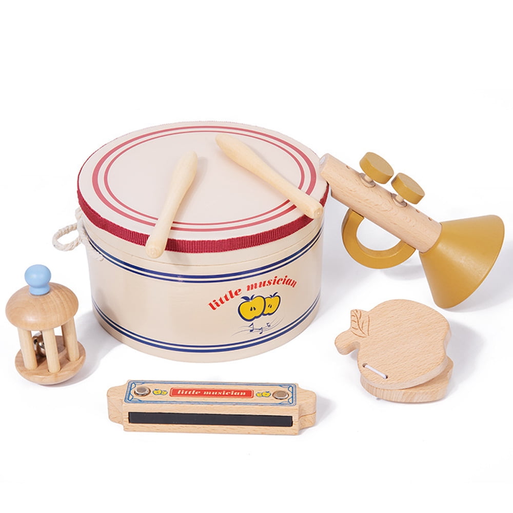 5 Pcs Wooden Percussion Instruments Set Musical Instruments Interesting Interactive Games Hand ...