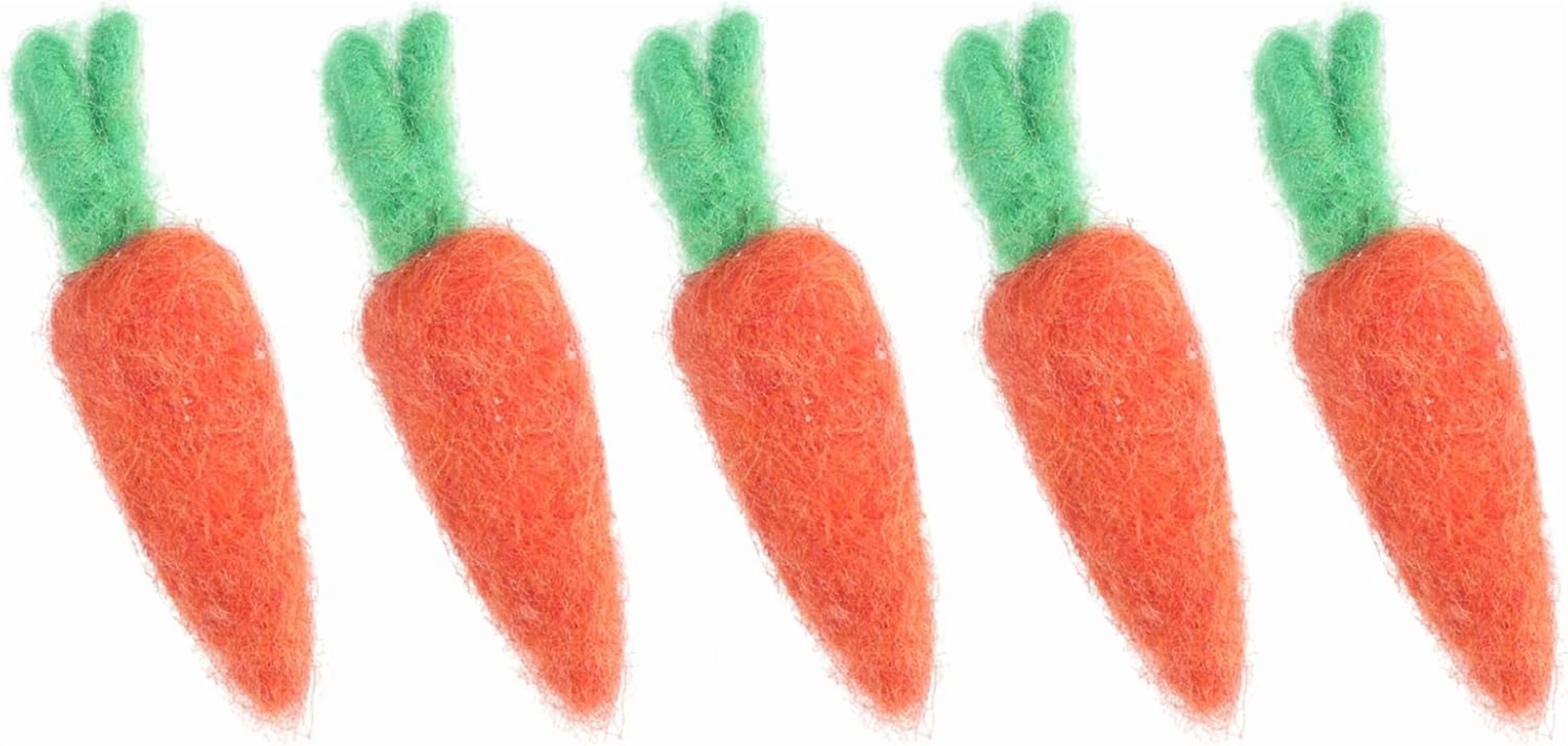 5 Pcs Wool Felt Carrots with Leaves Handmade Easter Ornament for Crafts ...