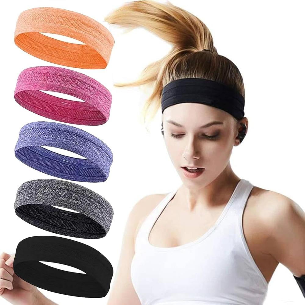 5 Pcs Workout Headbands Non Slip Headband Sport Headbands Sweatbands ...