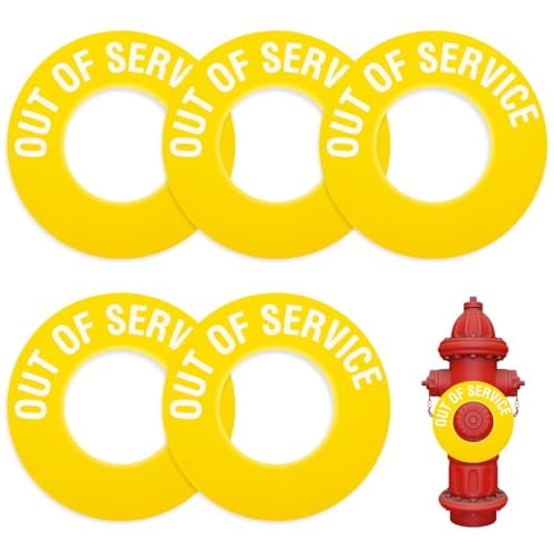 5 Pcs out of Service Fire Hydrant Ring, PVC, White Label Text for 2.5 ...