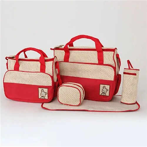 5 Pcs/set Diaper Bag Suits Multifunctional Baby Changing Diaper Nappy ...