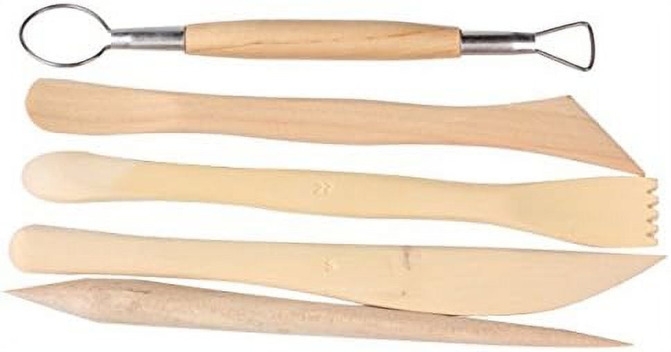 5 Pcs/set Sculpting Tools- Ceramic Clay Pottery Sculpting Carving Tool Set - Wooden Clay ...