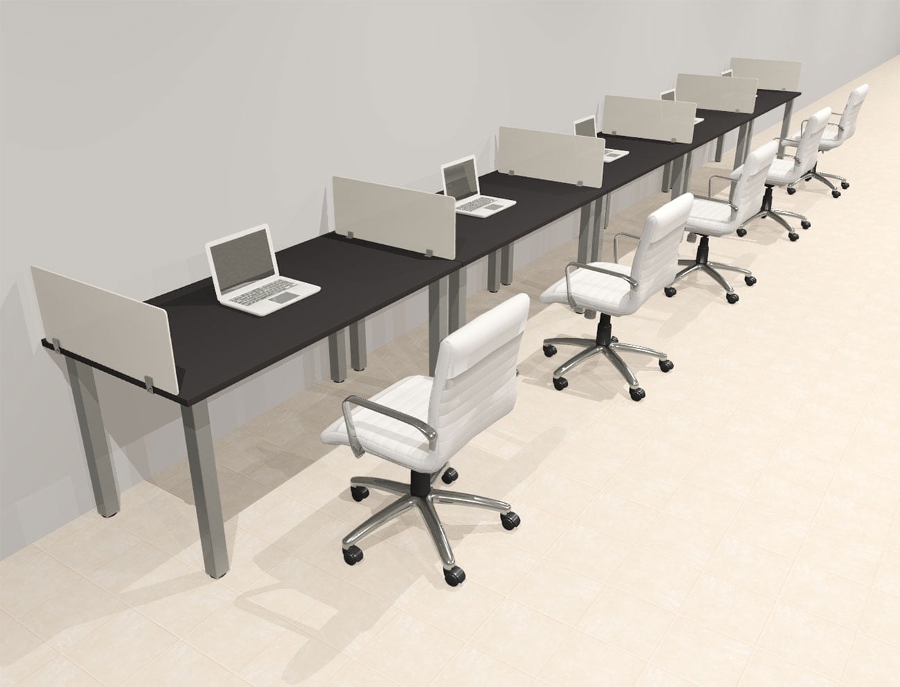 5 Person Modern Metal Leg Office Workstation Desk Set, #OT-SUL-SPM19 ...