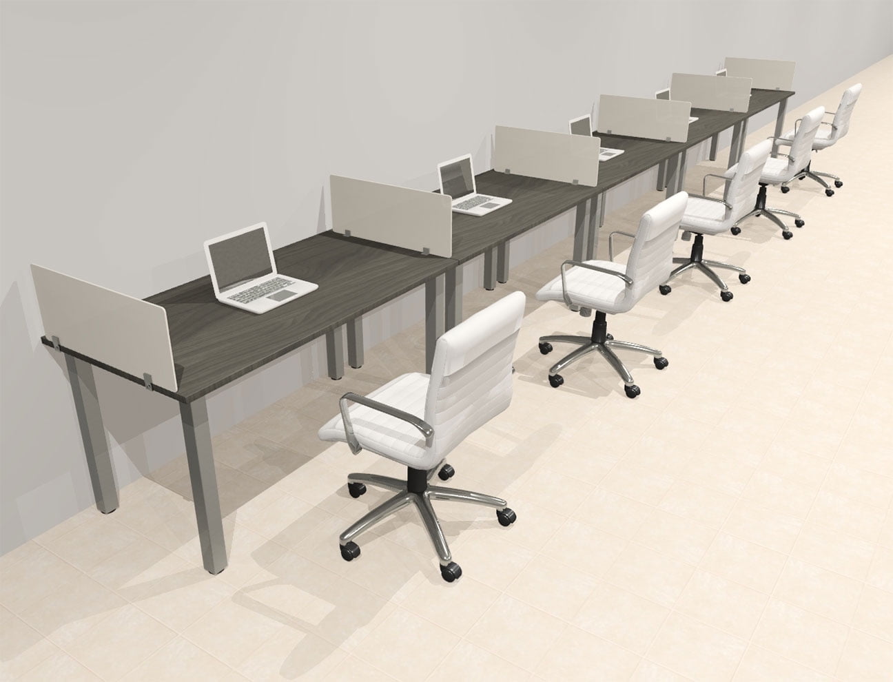 5 Person Modern Metal Leg Office Workstation Desk Set, #OT-SUL-SPM20 ...