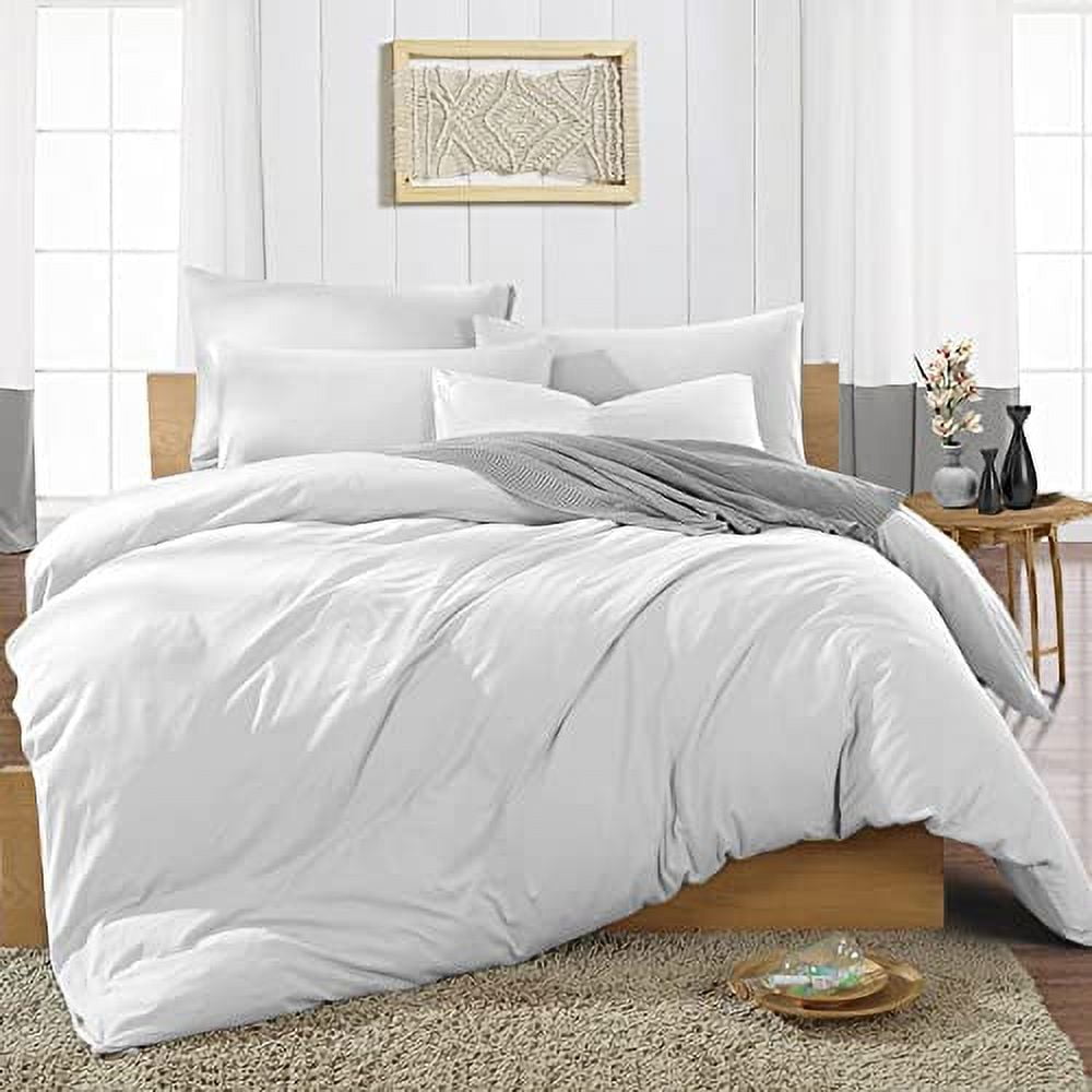 5 Piece 100% Egyptian Cotton Duvet Cover Set with Zipper Closure ...