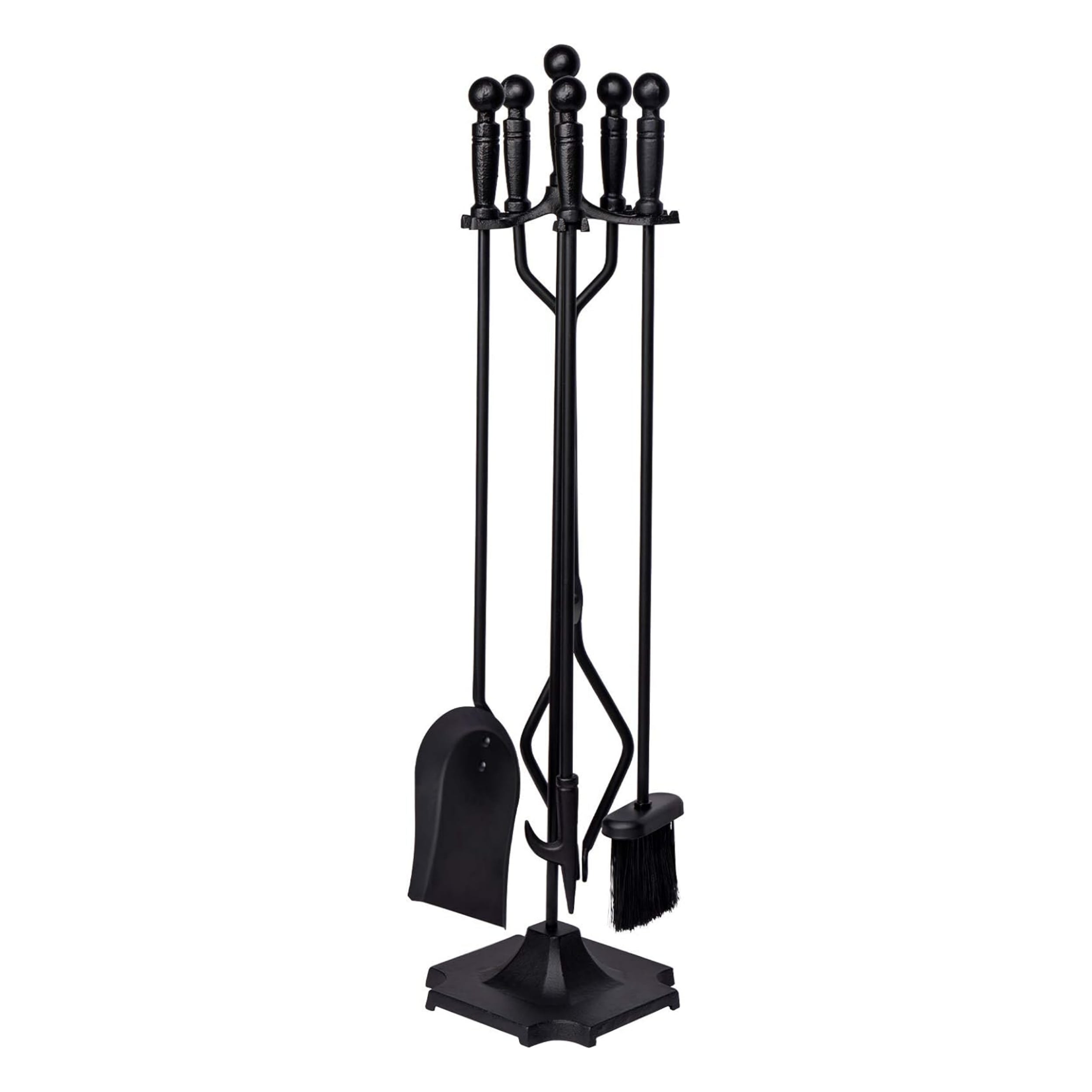 5-Piece 32-Inch Wrought Iron Fireplace Tools Set with Stand ...