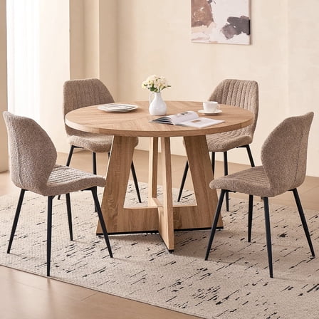 Norden Wooden Dining Table Set - Mahogany & Light Sable, Set of 2 ...
