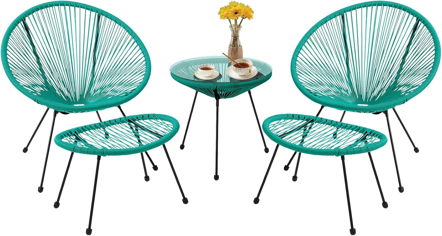 5 Piece Acapulco Chair Set (Green) - Walmart.com
