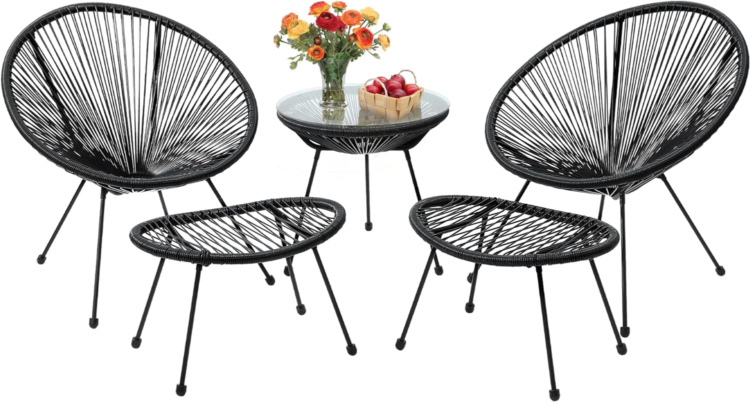 5 Piece Acapulco Chair Set, Outdoor Acapulco Chairs, Oval Furniture Set ...