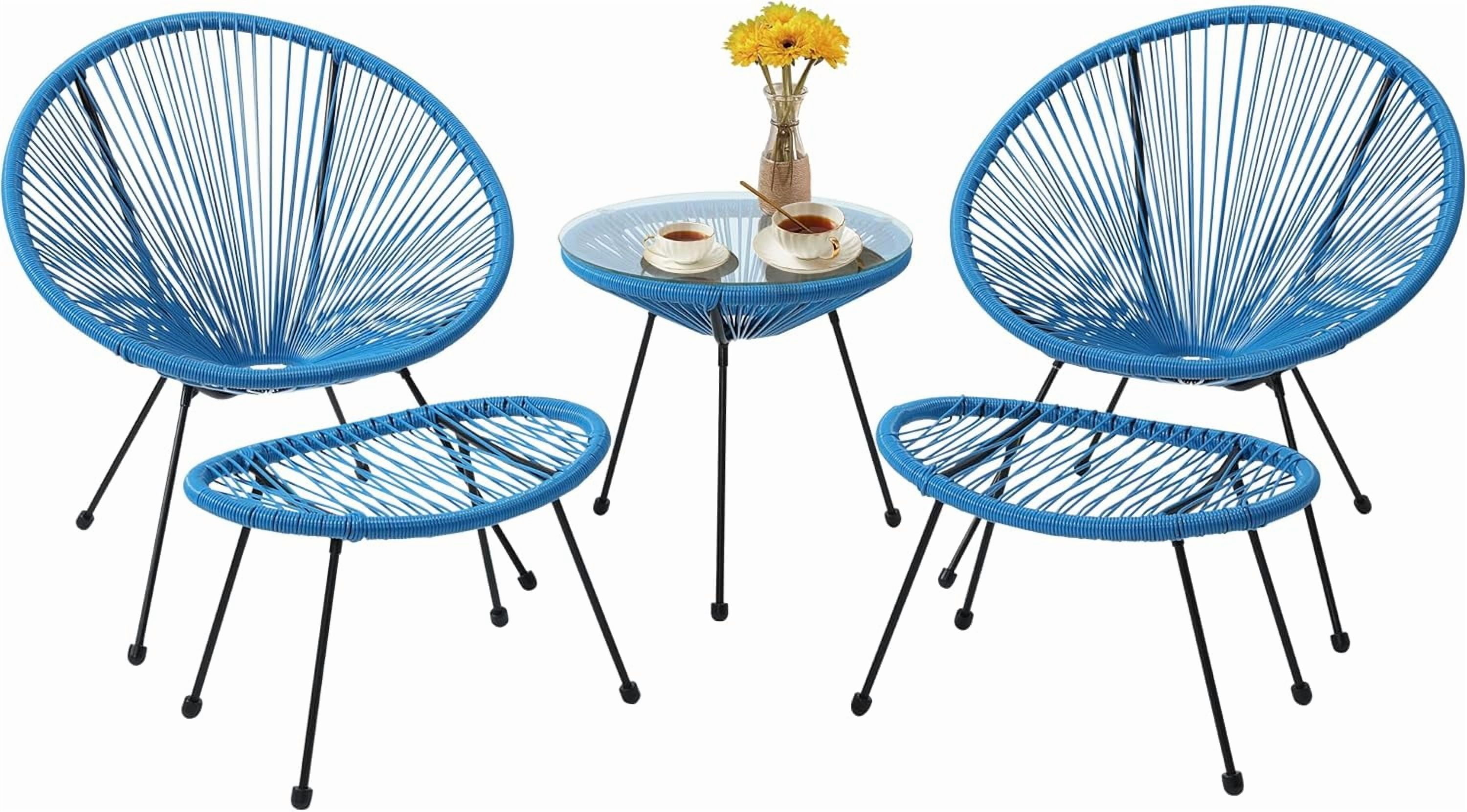 5 Piece Acapulco Chair Set, Outdoor Acapulco Chairs, Oval Furniture Set ...