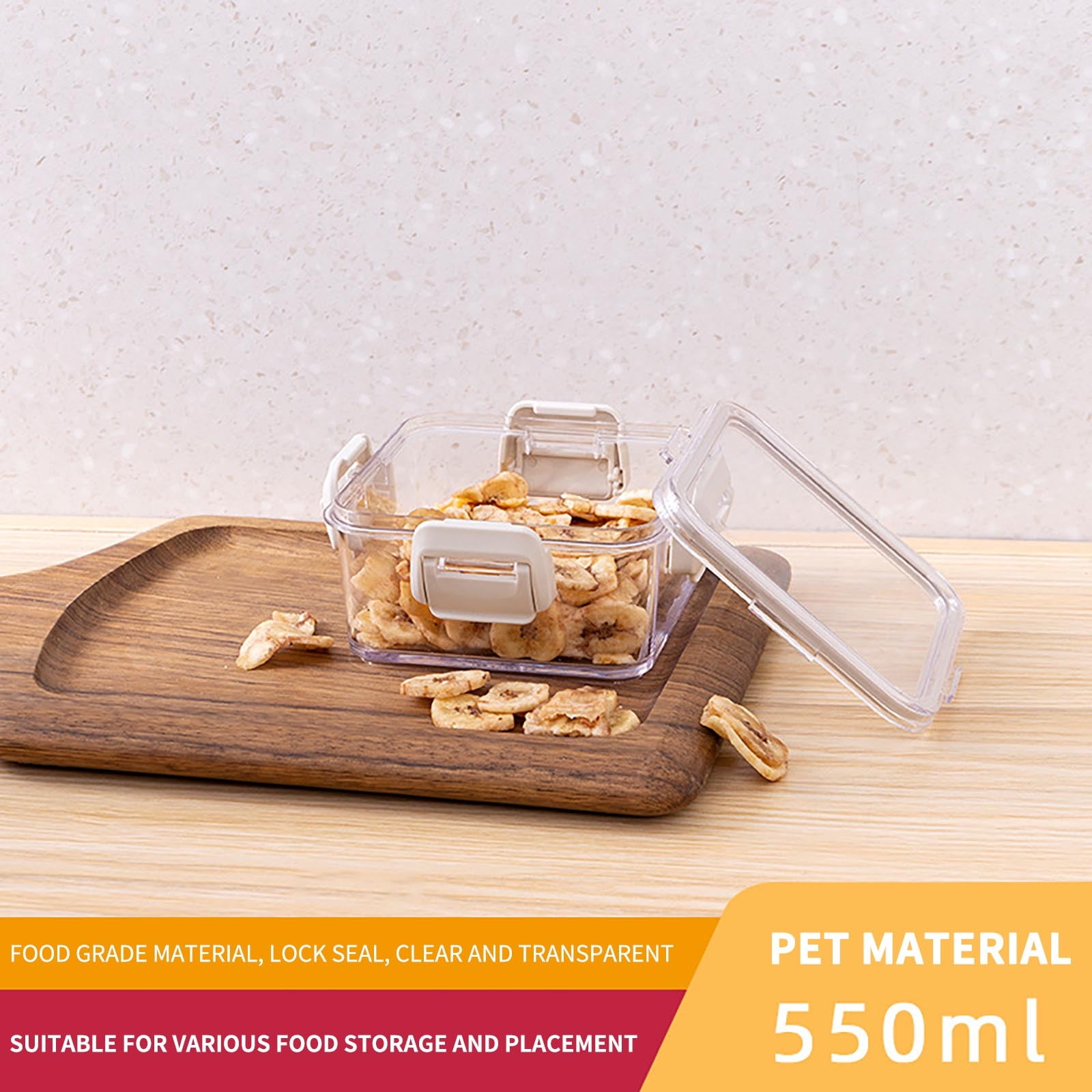 5-Piece Airtight Food Storage Containers Set Plastic Clear Stackable ...