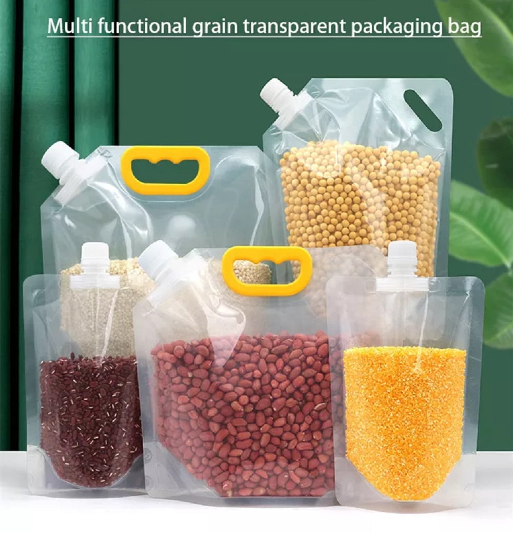 5-Piece Airtight Grain Storage Bags – Transparent, Resealable, Moisture ...