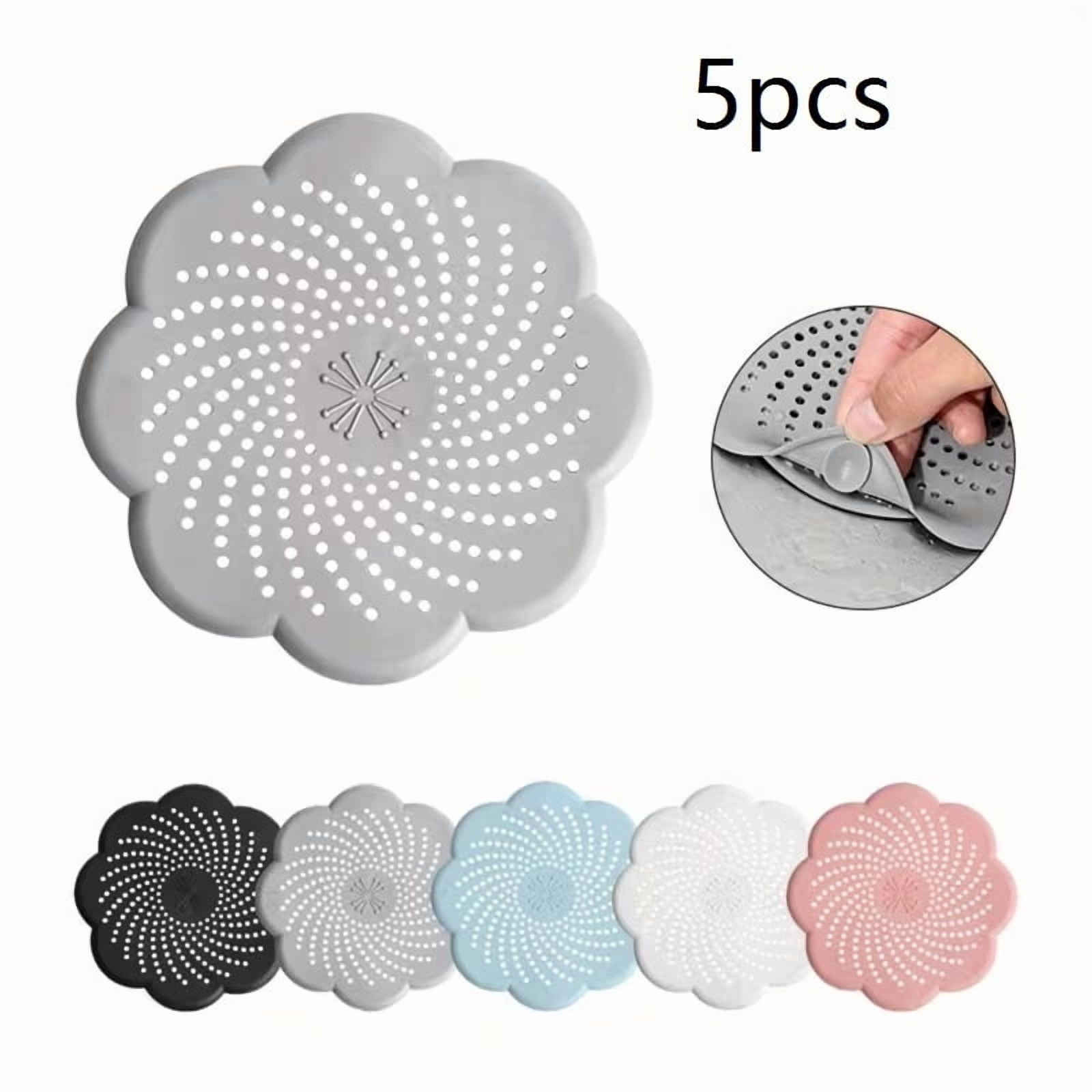 5-Piece Anti-Clogging Sink Filter Set - Kitchen & Bathroom Floor Drain ...