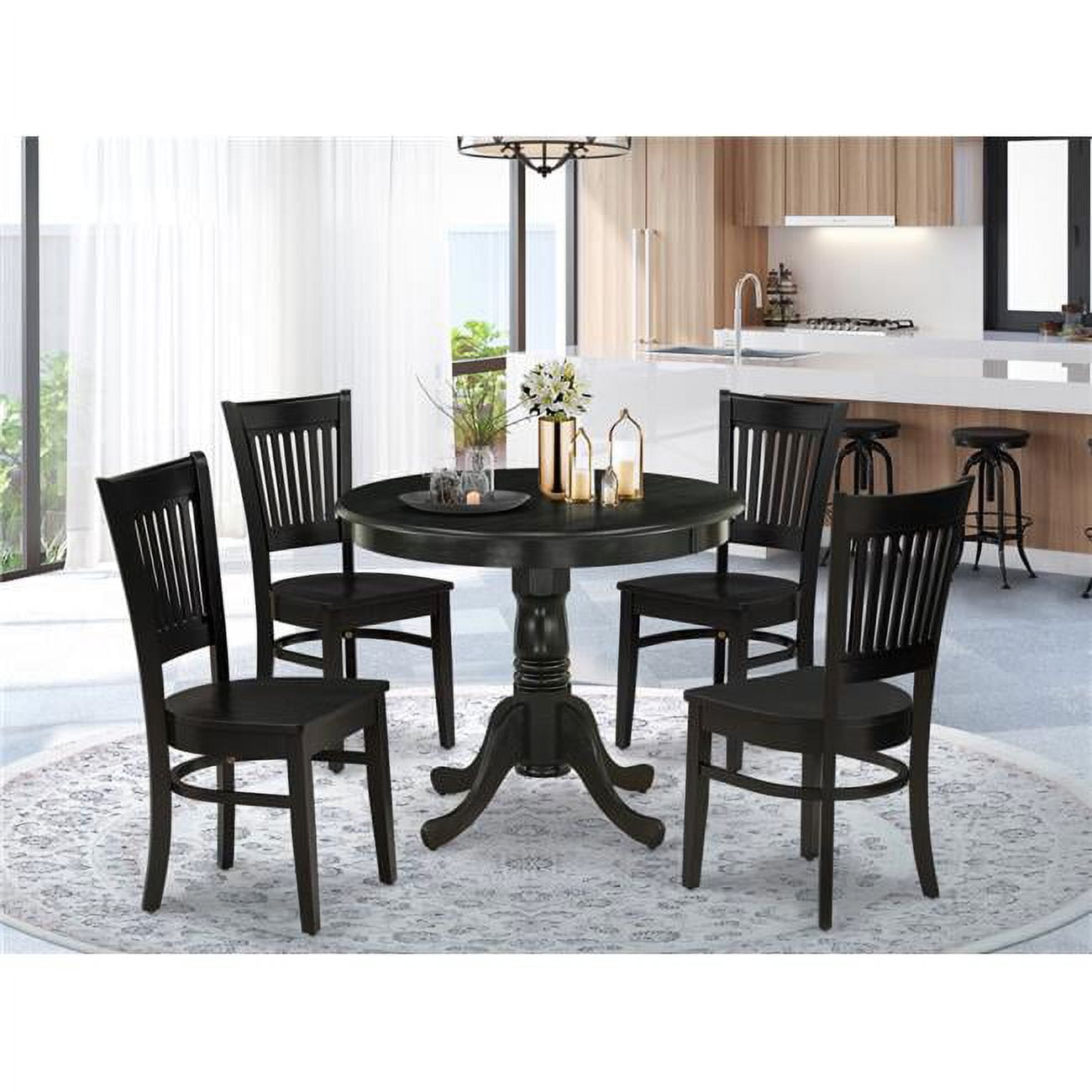 5 Piece Antique Dining Room Set - Black - Walmart.com