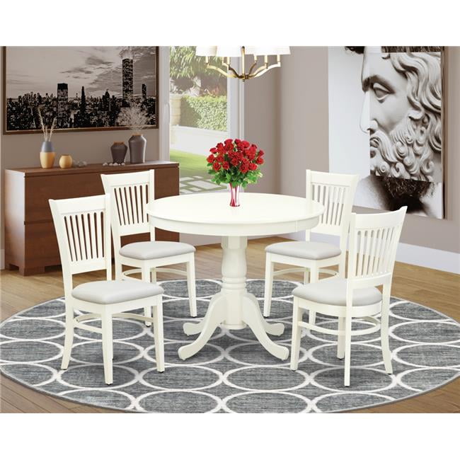 5 Piece Antique Dining Table Set - Linen White - Walmart.com