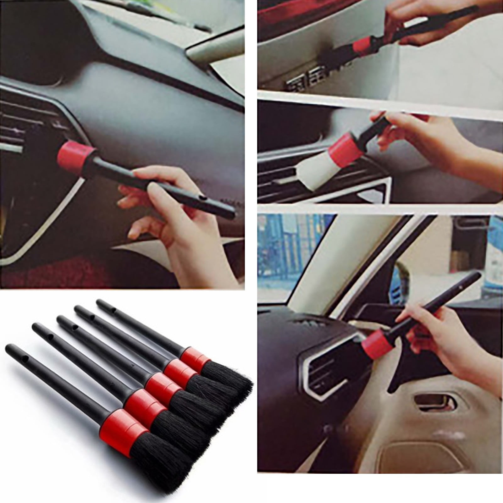 5-Piece Auto Detailing Brushes Set - Soft Bristle Car Cleaning Brushes ...