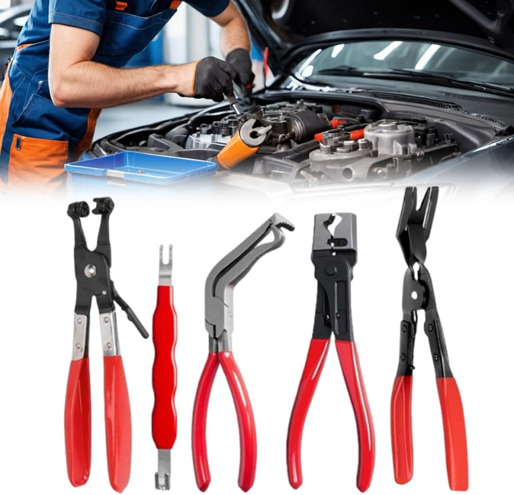 5-Piece Automotive Electrical Disconnect Pliers Kit, High-Carbon Steel ...
