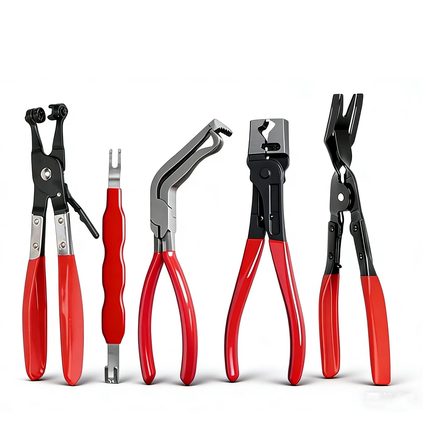 5-Piece Automotive Electrical Disconnect Pliers Kit, Hose Clamp Pliers ...